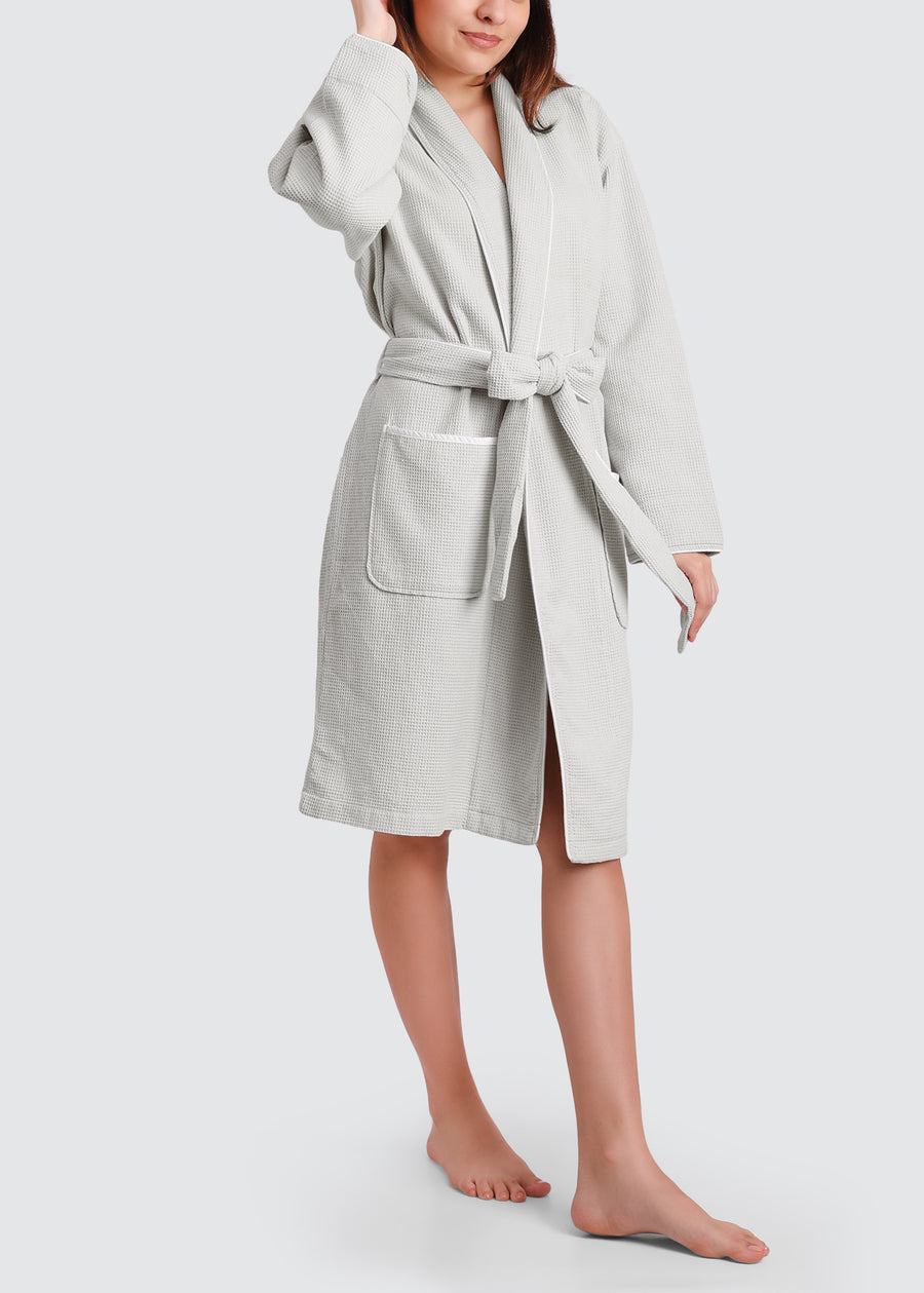 Women's Organic Waffle Weave Spa Bath Robes (3 Colors) by Viverano Organics