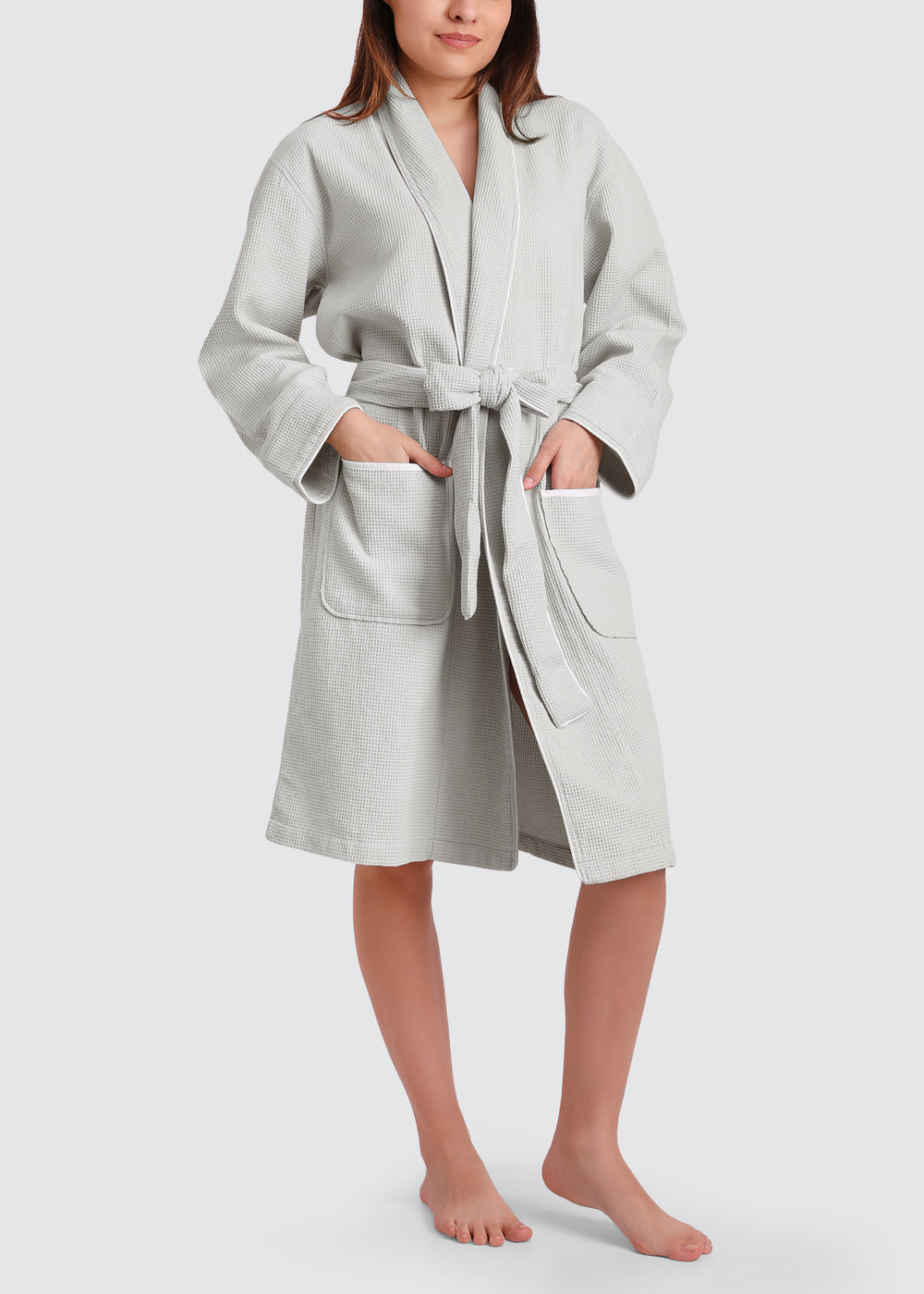 Women's Organic Waffle Weave Spa Bath Robes (3 Colors) by Viverano Organics