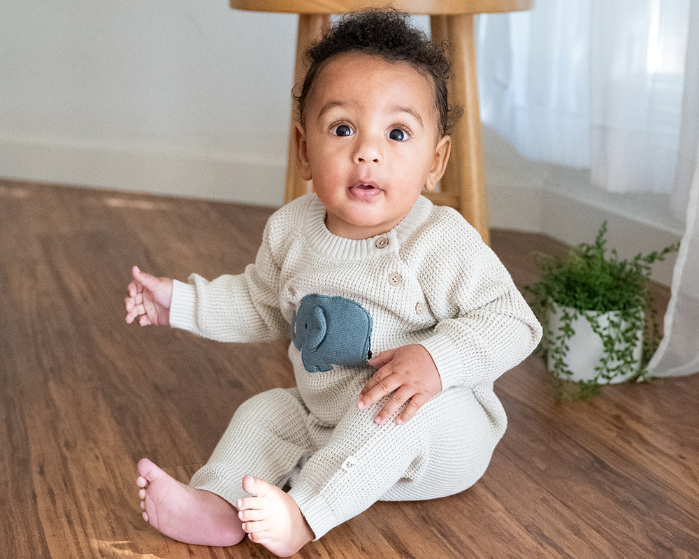 Organic Sweater Knit Baby Coverall Jumpsuits by Viverano