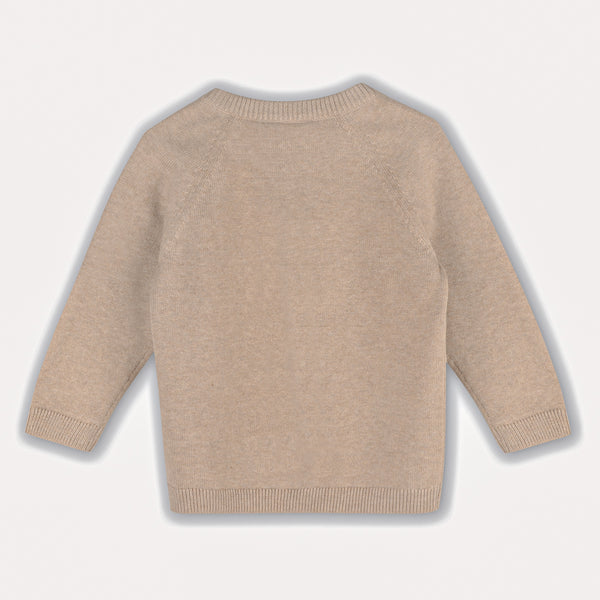 Teddy Bear Applique Raglan Baby Pullover Sweater (Organic Cotton)