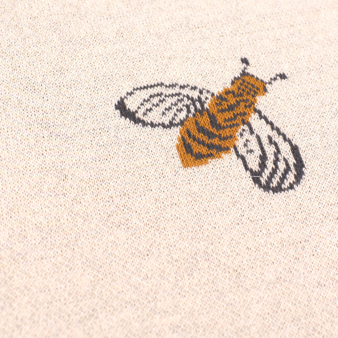 Bees Jacquard Sweater Knit Organic Cotton Baby Blankets by Viverano