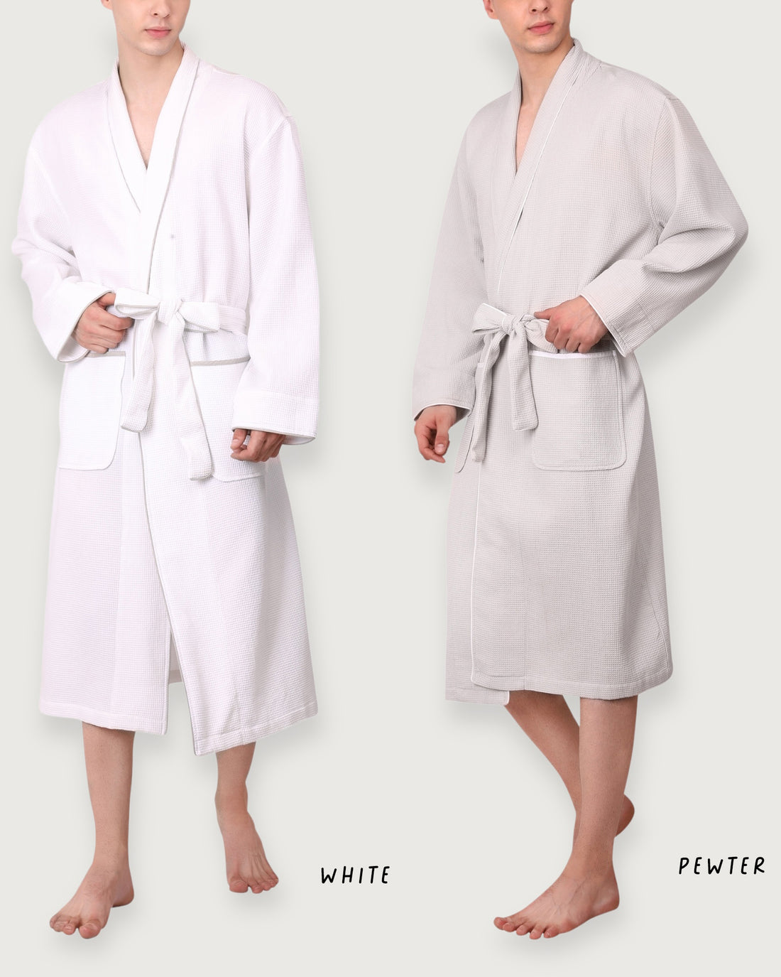 Men's Organic Waffle Weave Bathrobes (2 Colors) by Viverano Organics