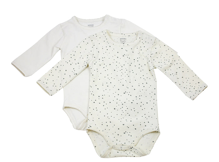 Viverano Florence Dot Organic Cotton Bodysuit for Babies, Long Sleeves ...