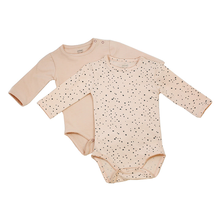 Viverano Florence Dot Organic Cotton Bodysuit for Babies, Long Sleeves ...