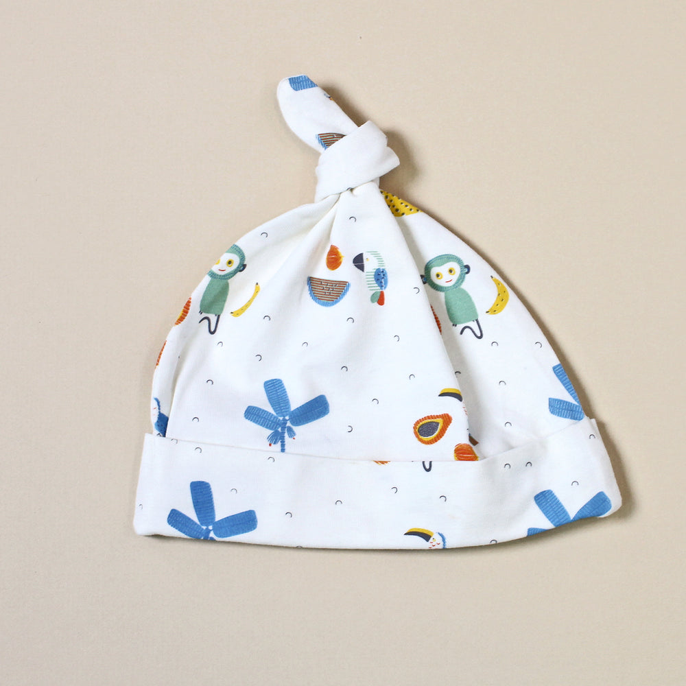 Organic Cotton Knot Hat For Babies - Tropical Jungle by Viverano