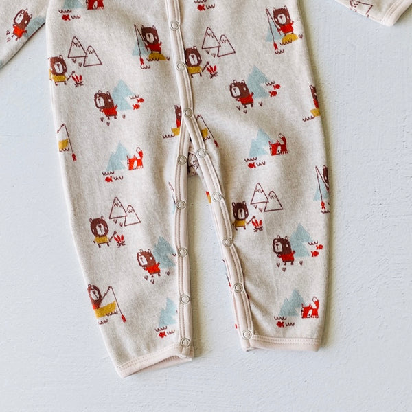 Camping Bear Classic Button Jacquard Baby Jumpsuit (Organic Cotton) by ...