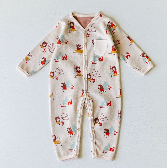 Camping Bear Classic Button Jacquard Baby Jumpsuit (Organic Cotton) by ...