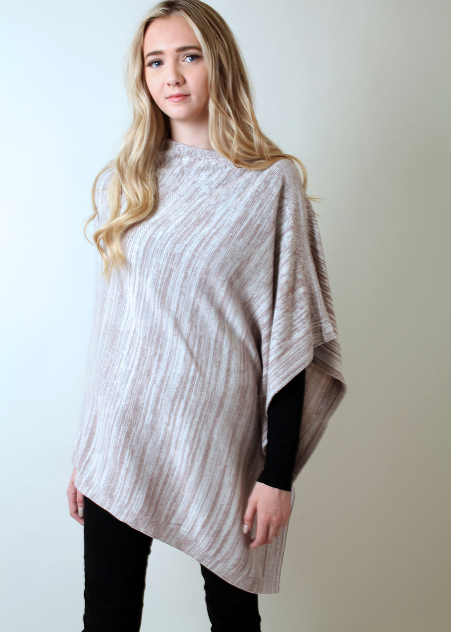 Loving Thread Eco-chic Organic Cotton 2-tone Knit 5-Way Poncho Wrap by ...