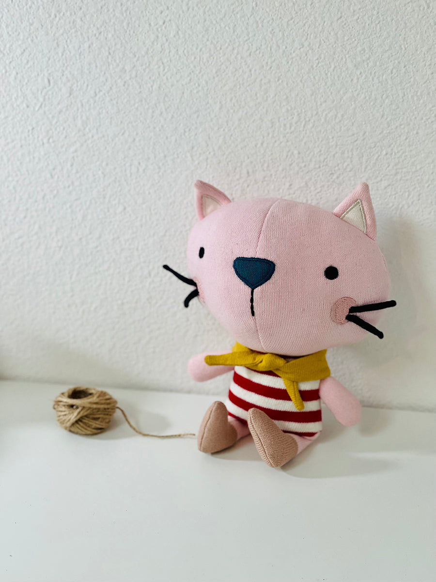 Remi Cat Organic Cotton Fine Knit Stuffed Animal Baby Toy (3 Colors)